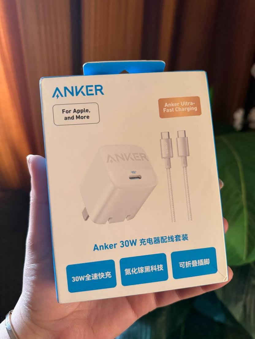 Anker Type C to Type C 30W Charger with Cable – Covers corner